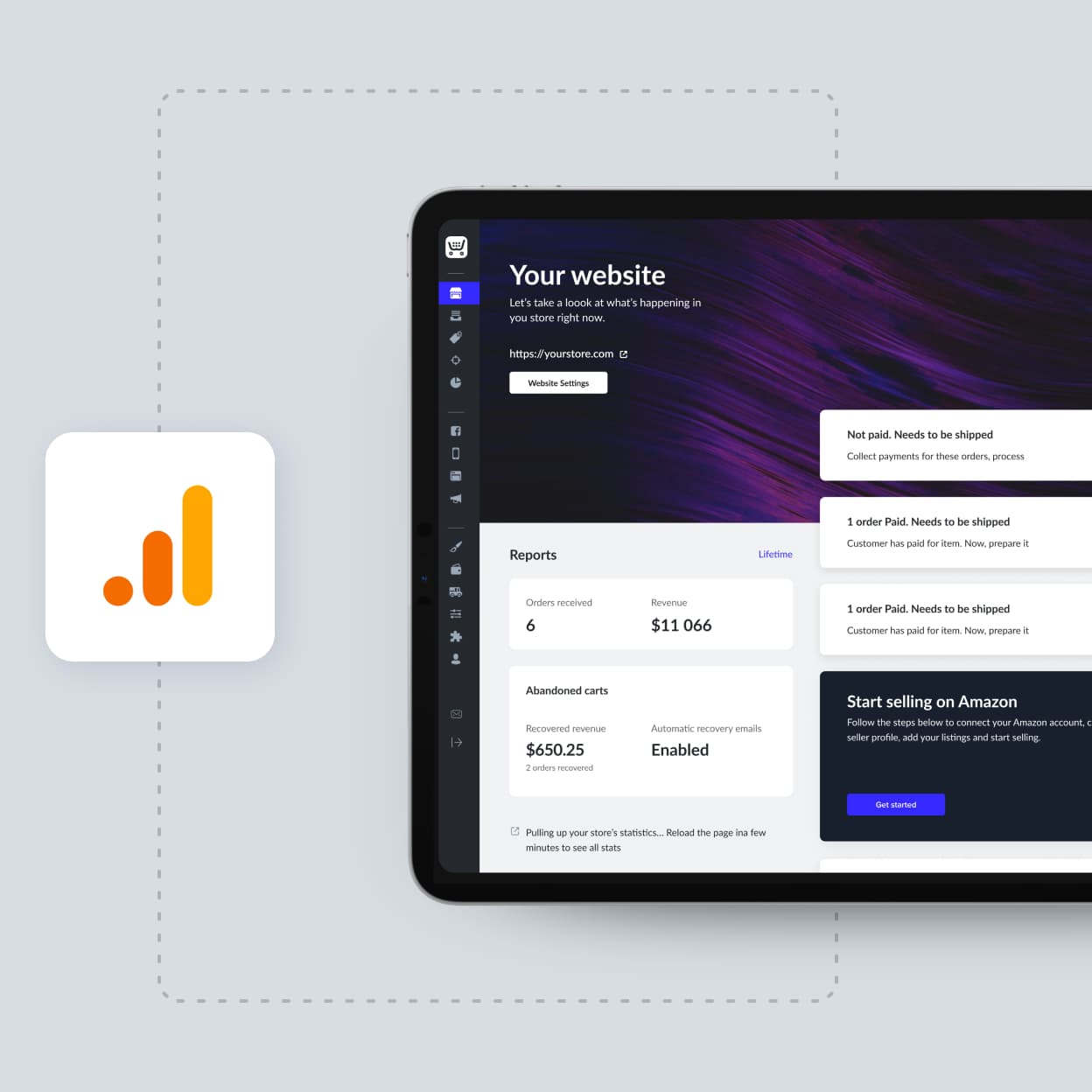 Your Online Store With Built-in Sales and Traffic Reports