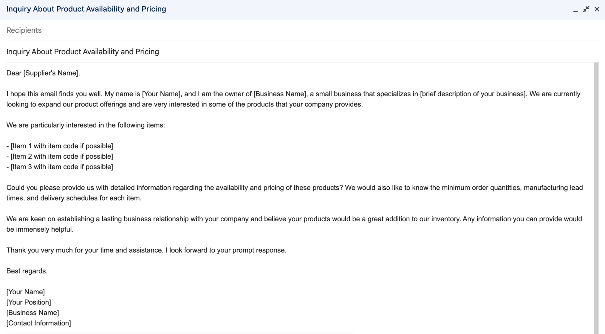 Contacting Suppliers and Manufacturers as a Business